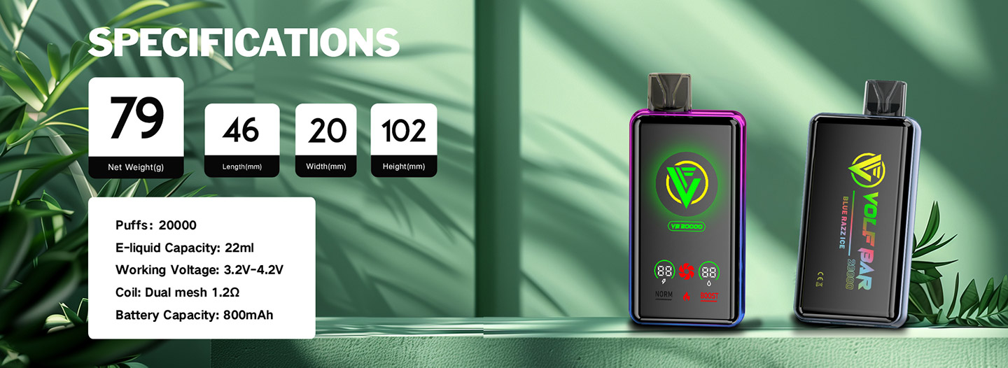 VB 20000 Rechargeable Disposable Vape with full screen | Volf Bar